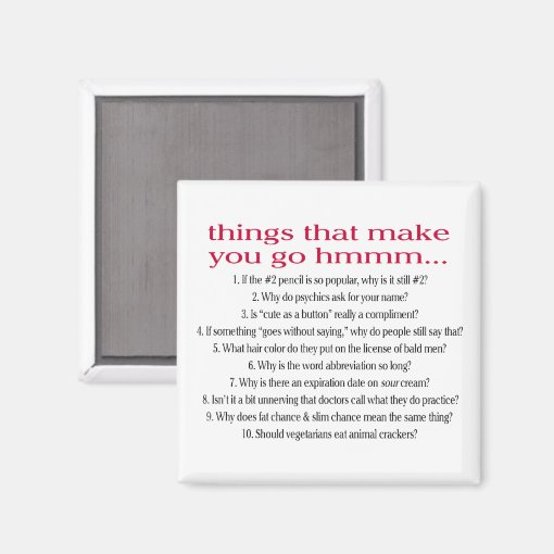 Things that make you go Hmmm Magnet | Zazzle