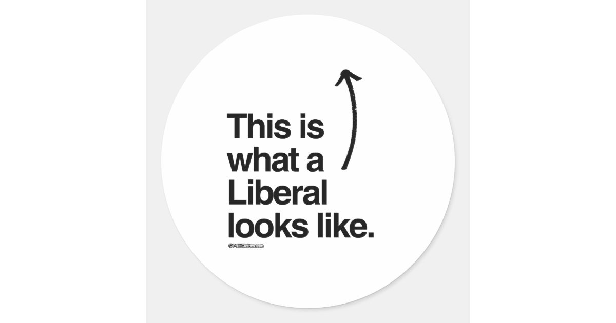 THIS IS WHAT A LIBERAL LOOKS LIKE CLASSIC ROUND STICKER | Zazzle