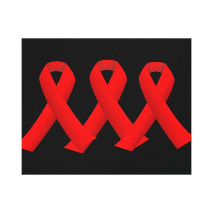 Three Red Ribbons Wrapped Canvas Art | Zazzle.ca