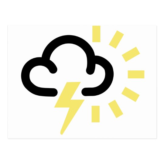 Thunder Storm: Retro weather forecast symbol Postcard | Zazzle.ca