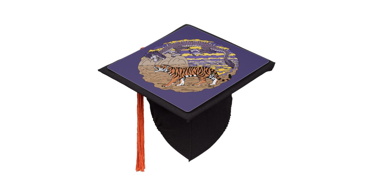 Tiger and Dragon Graduation Cap Topper | Zazzle