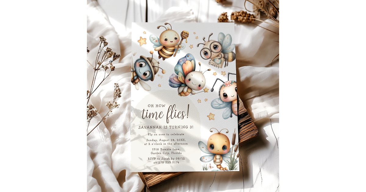 Time Flies Kids Birthday Party Invitation | Zazzle