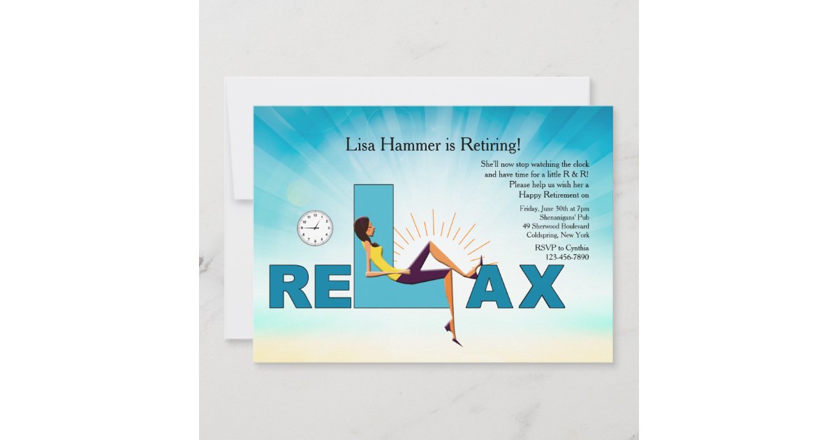 Time To Relax Retirement Party Invitation | Zazzle