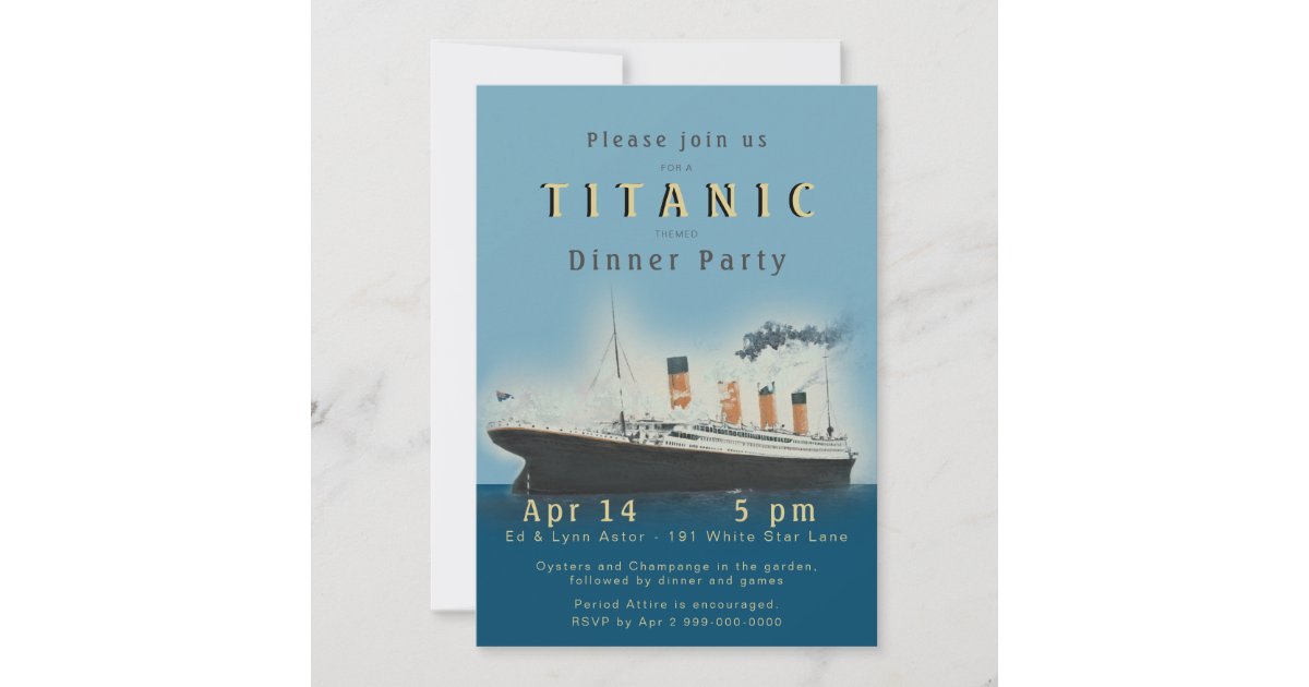 Titanic Dinner Party Invitation | Zazzle