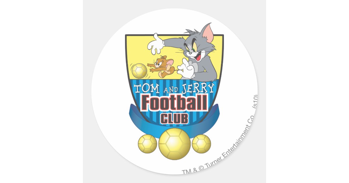 Tom and Jerry Soccer (Football) 5 Classic Round Sticker | Zazzle