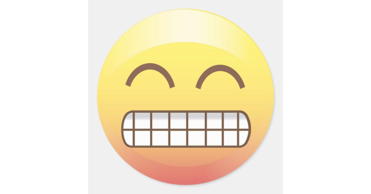 Toothy Smile Yellow Emoji Sticker | Zazzle.ca