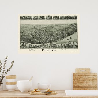 Toronto, OH Panoramic Map - 1889 Poster | Zazzle