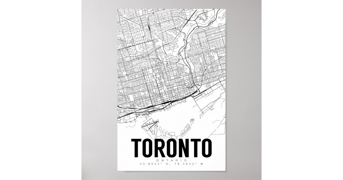 Toronto Ontario Minimalist Map Art Poster | Zazzle