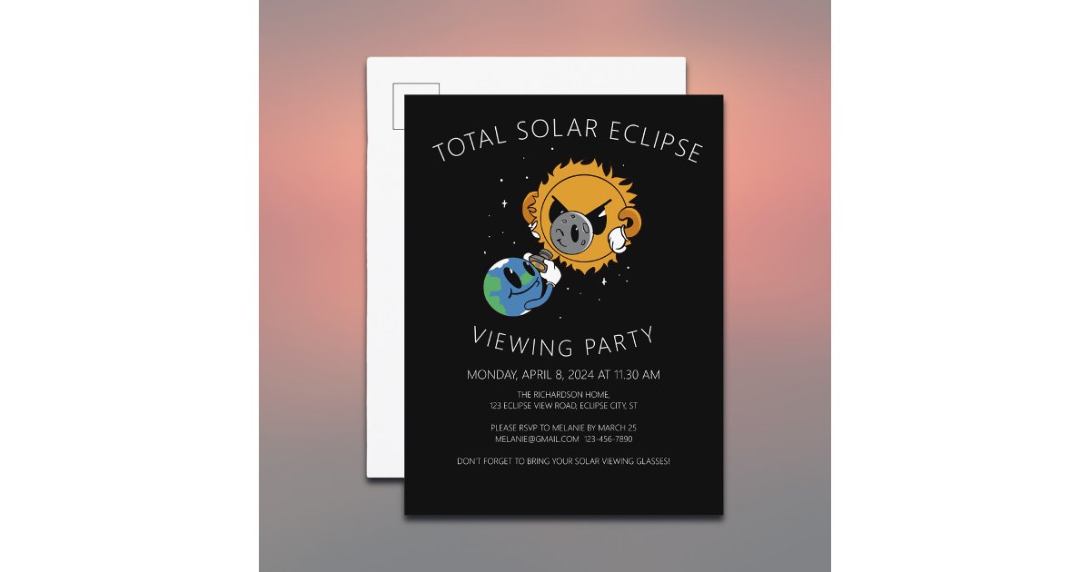 Total Solar Eclipse Photobomb Viewing Party Invite | Zazzle