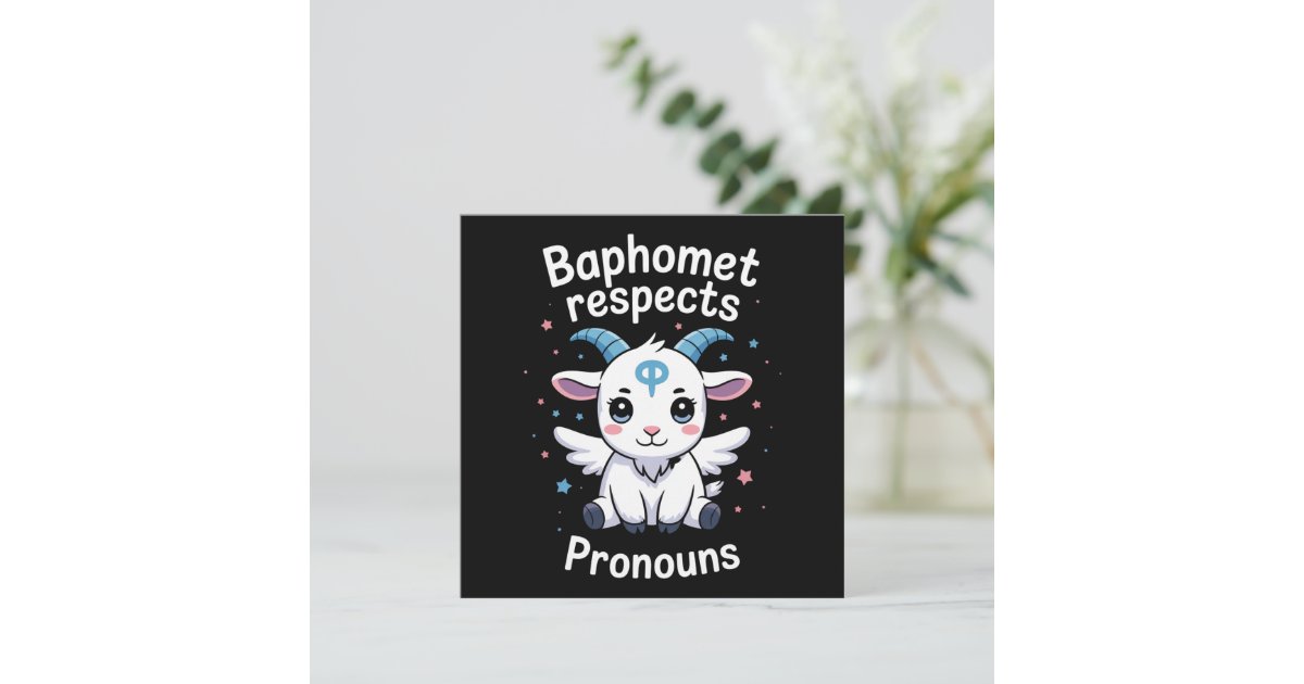 Transgender Baphomet Respects Pronouns Trans Pride Invitation | Zazzle