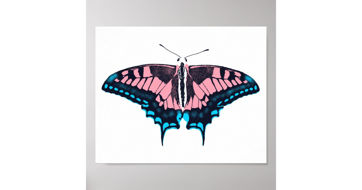 Transgender Pride Flag Swallowtail Butterfly Poster | Zazzle
