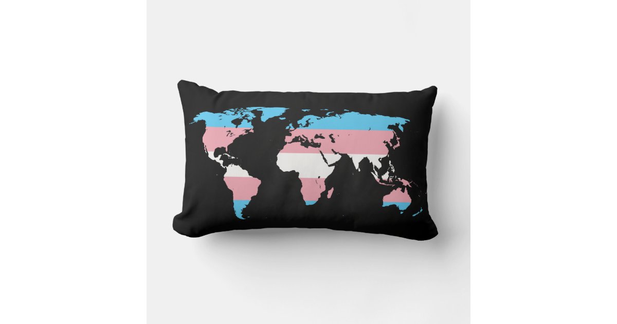 Transgender pride world map Pillow | Zazzle