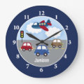 Travel Time Transportation Theme Custom Wall Clock | Zazzle