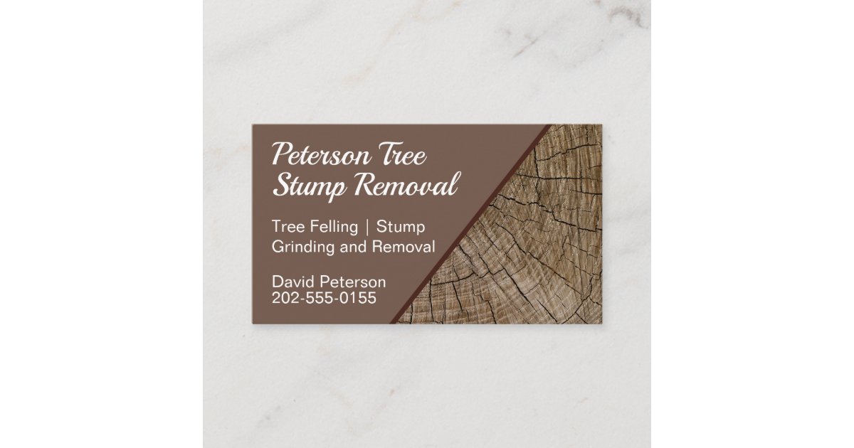 Tree Stump Grinding Removal Felling Business Card | Zazzle