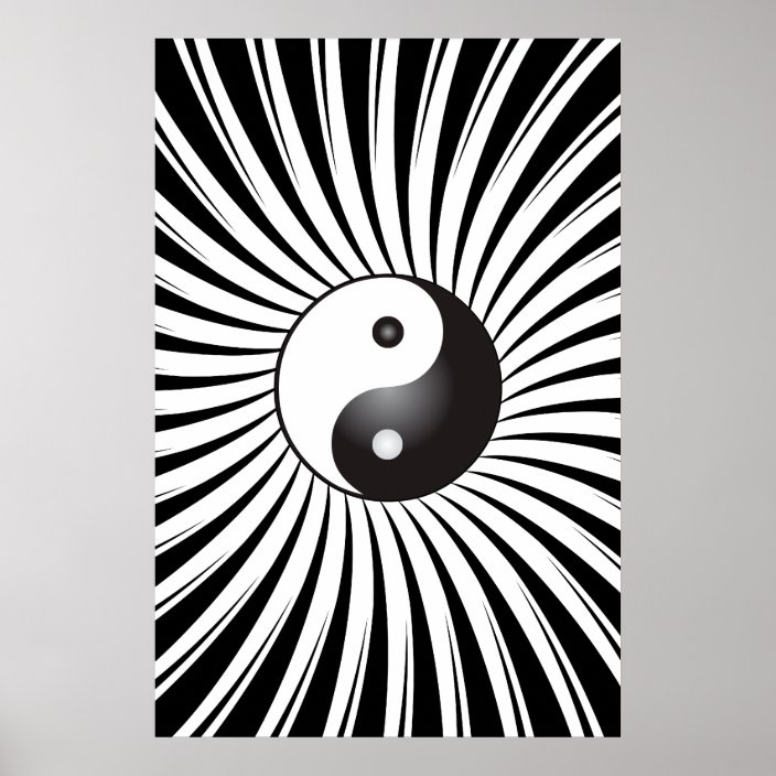 Trippy Poster: Yin Yang Symbol & Spiral Design Poster | Zazzle.ca