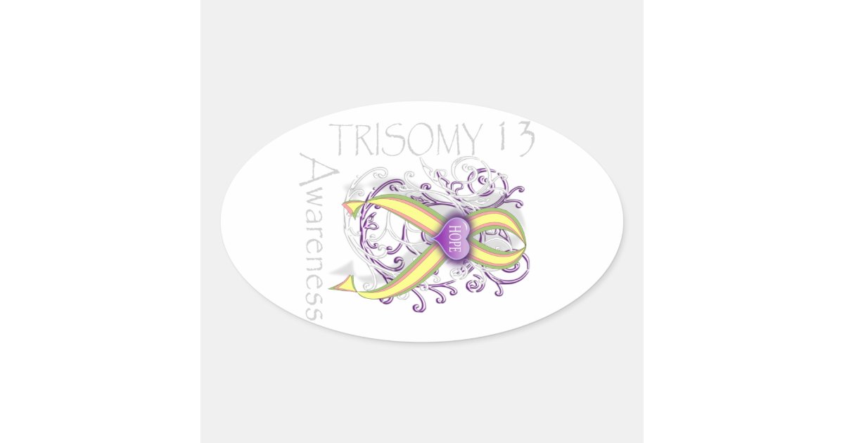 Trisomy 13 Awareness Oval Sticker | Zazzle