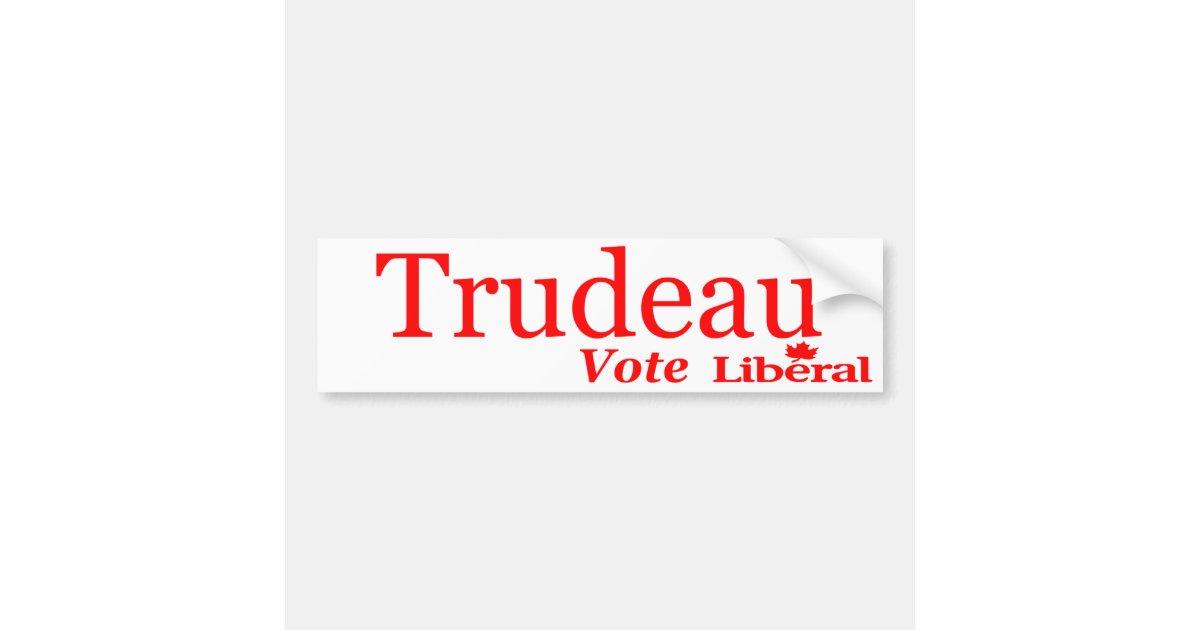 Trudeau Vote Liberal Logo Bumper Sticker | Zazzle