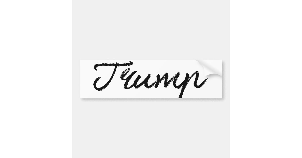 Trump Cursive Signature -.png Bumper Sticker | Zazzle