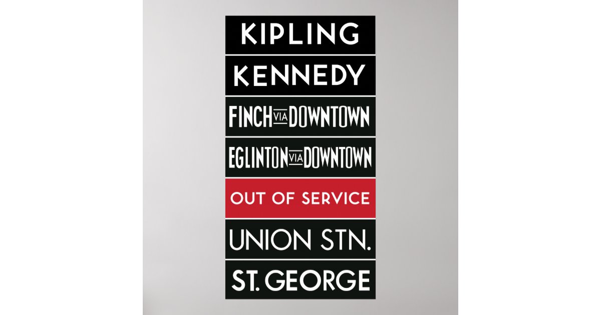 TTC Subway Destination Sign v2 | Zazzle