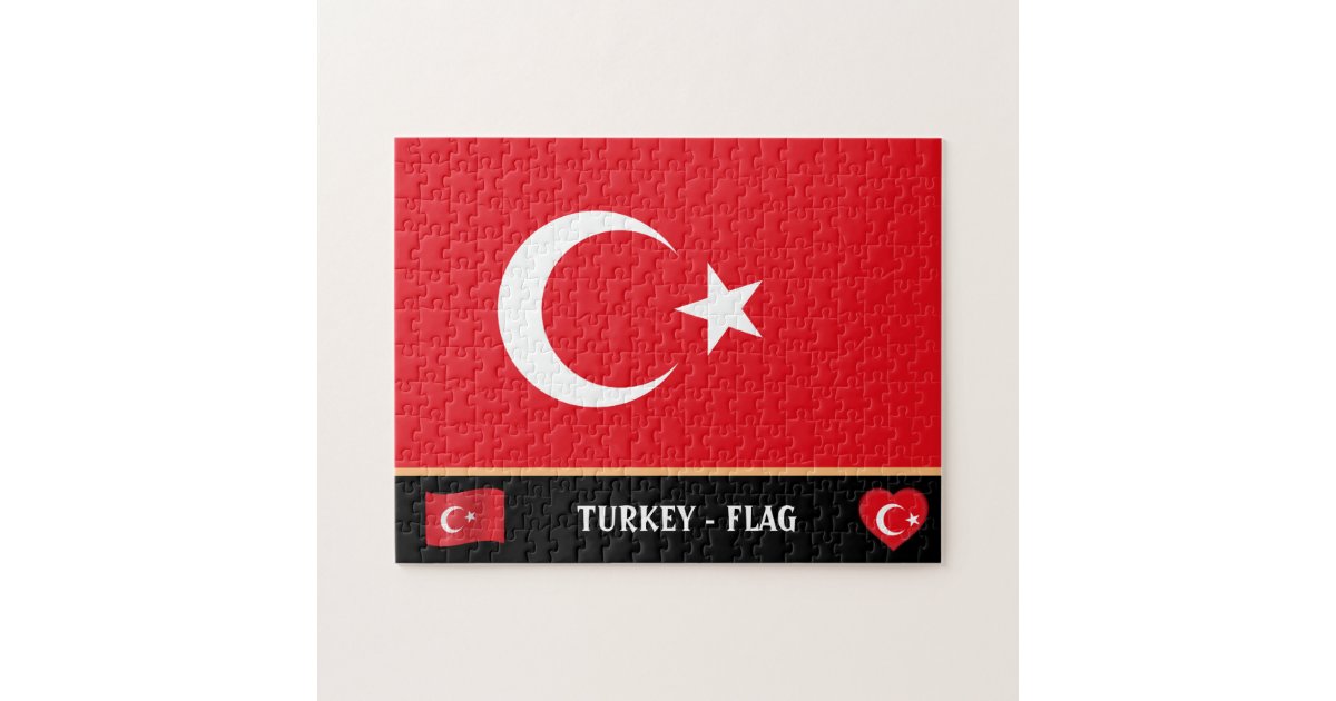 Turkish Flag & Turkish country / Turkey Jigsaw Puzzle | Zazzle