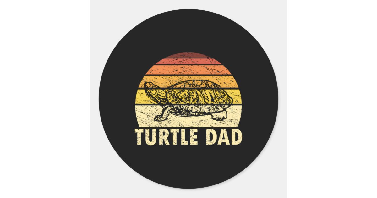 Turtle Dad Turtle Daddy Tortoise Father'S Day Classic Round Sticker ...