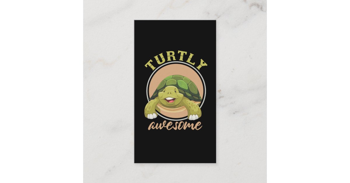 Turtly Awesome Reptile Aquarium Cute Sea Turtle Business Card | Zazzle