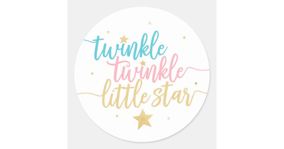 Twinkle Twinkle Little Star Round Sticker | Zazzle