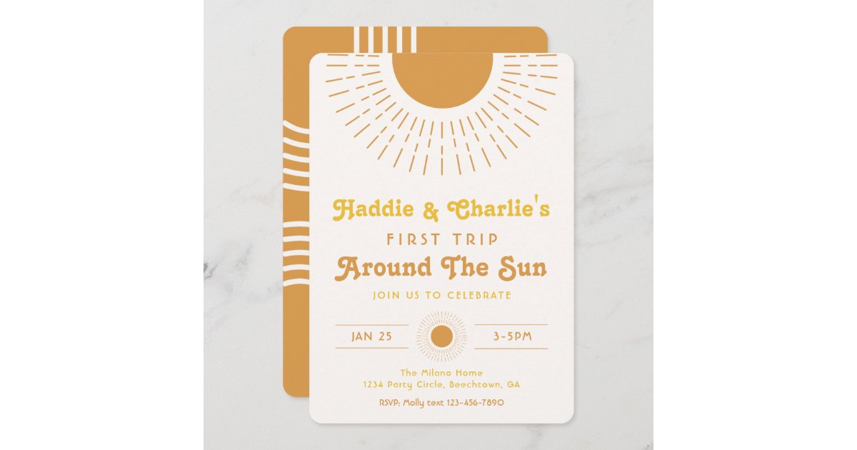 Twins Birthday Invitation | Co-Ed Invitation | Zazzle