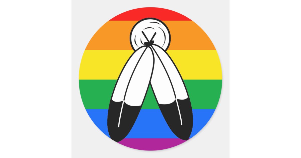 Two-Spirit LGBTQ+ Pride Flag Classic Round Sticker | Zazzle