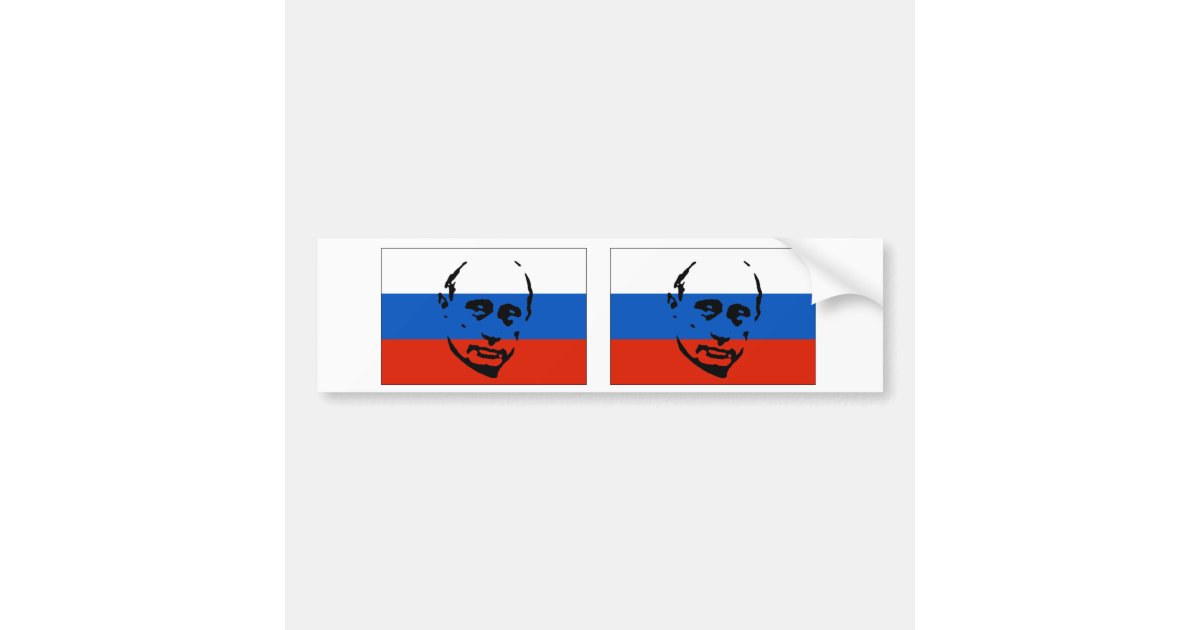 TWO Vladimir Putin/Russian Flag Bumper Sticker | Zazzle