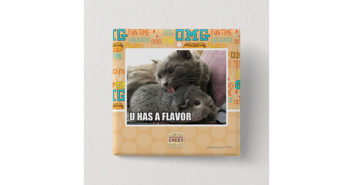 U HAS A FLAVOR 2 INCH SQUARE BUTTON | Zazzle