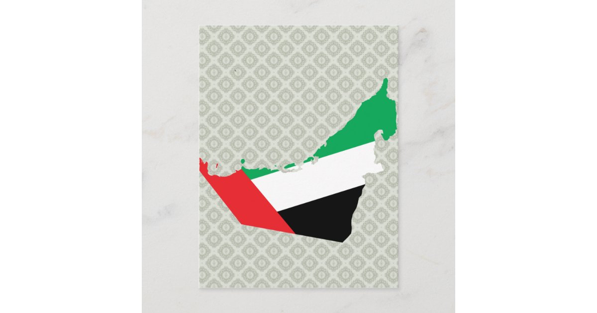 Uae Flag Map full size Postcard | Zazzle