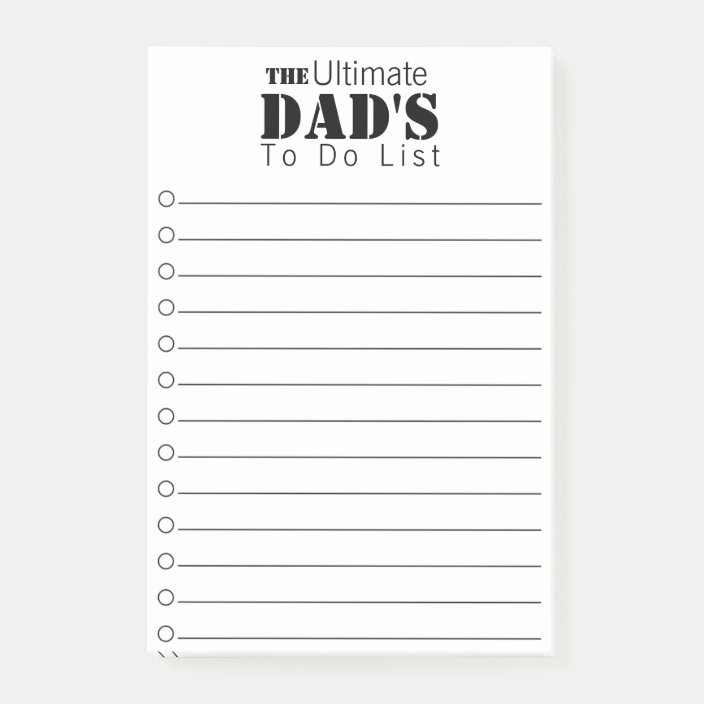 Ultimate Dad To Do List Post-it Notes | Zazzle.ca