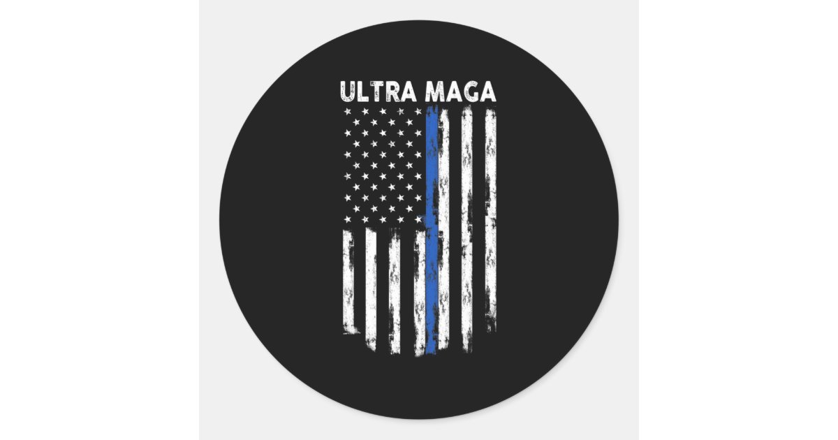 Ultra Maga US Flag Proud Ultra Maga Classic Round Sticker | Zazzle