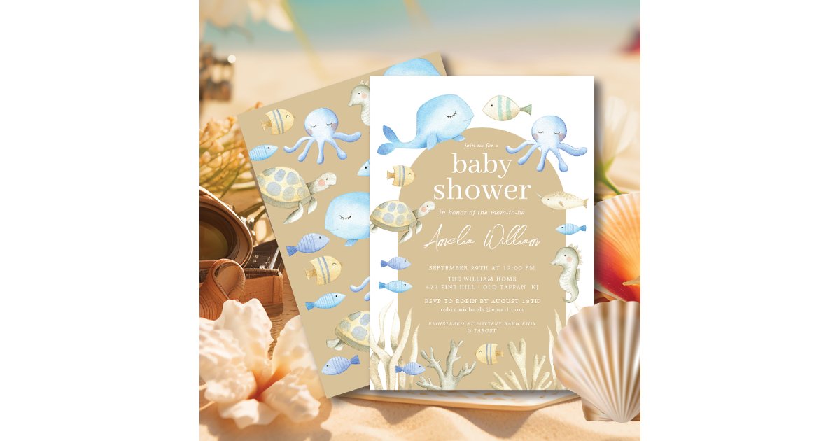 Underwater Whimsy Baby Shower Invitation | Zazzle
