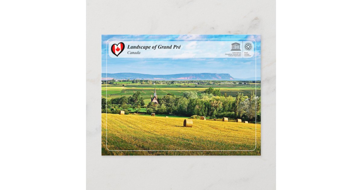 UNESCO WHS - Landscape of Grand Pré Postcard | Zazzle