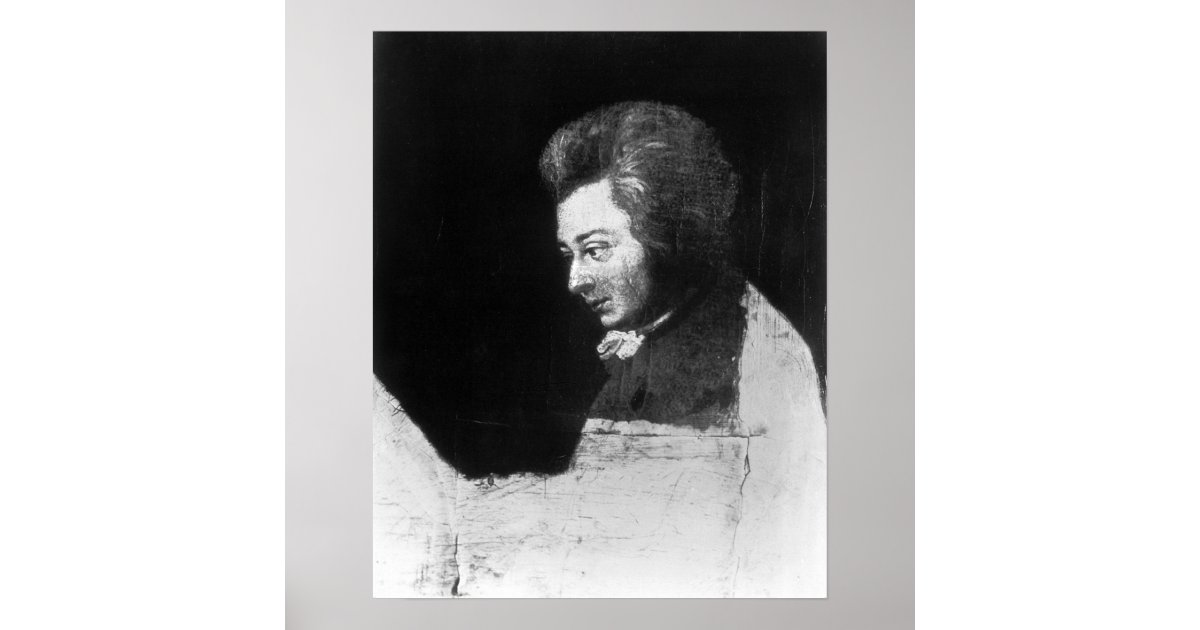 Unfinished Portrait of Wolfgang Amadeus Mozart Poster | Zazzle