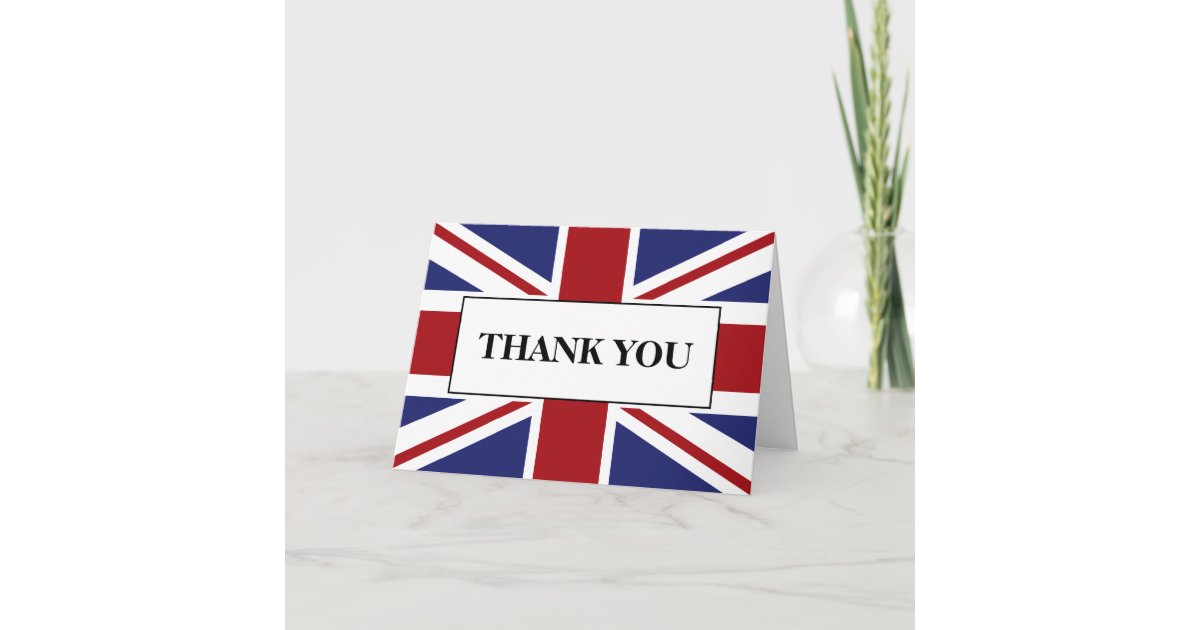Union Jack Flag British Wedding Thank You Card | Zazzle