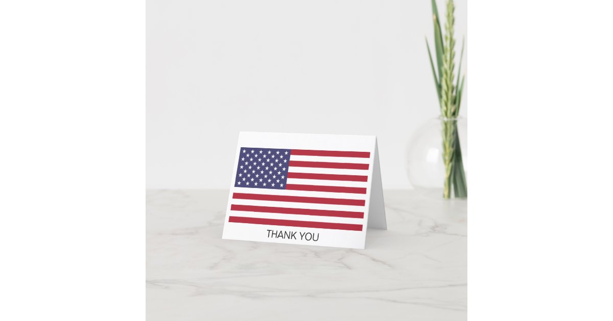 United States Flag Thank You Card | Zazzle