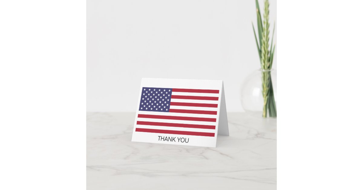 United States Flag Thank You Card | Zazzle