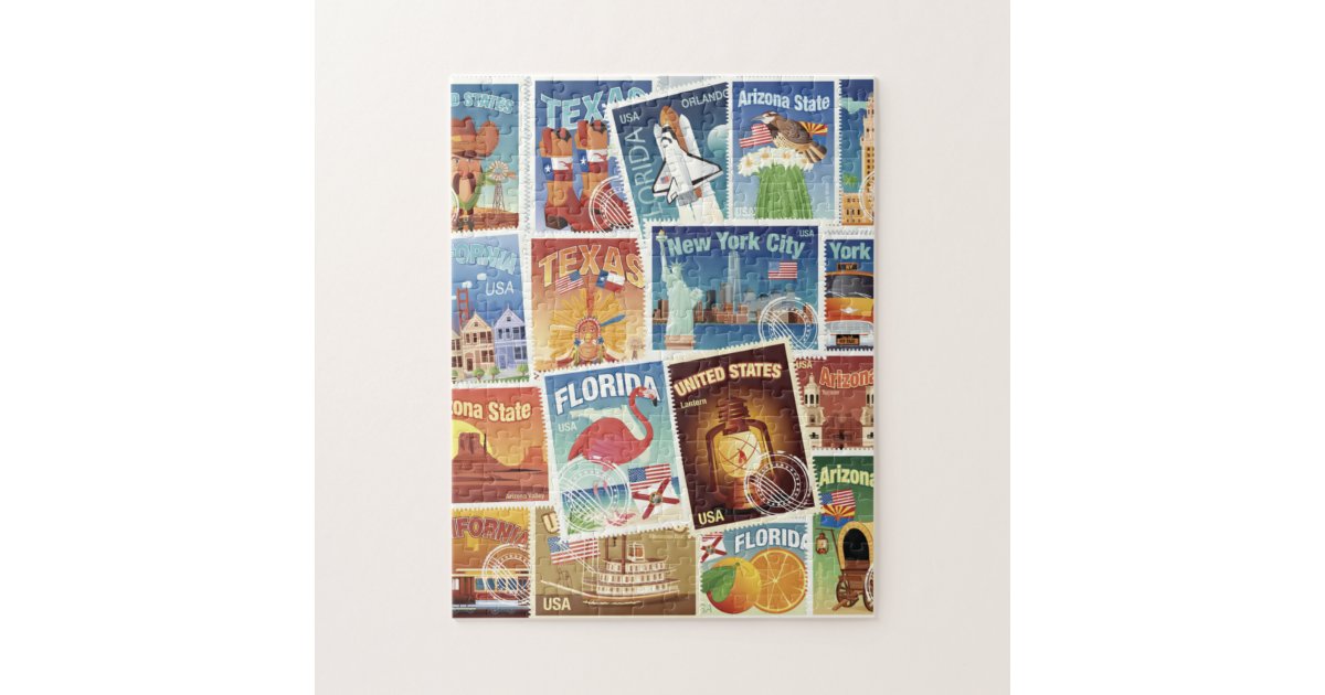 United States Postage Stamps Jigsaw Puzzle | Zazzle