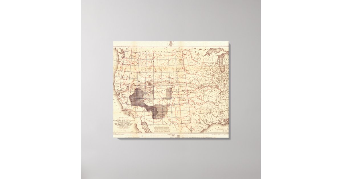 United States Progress Map of Routes and Stations Canvas Print | Zazzle