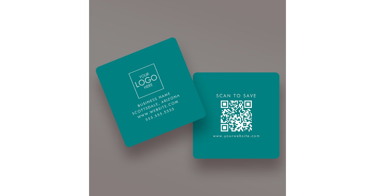 Upload Your Logo QR Code Generator Custom Modern Square Business Card ...