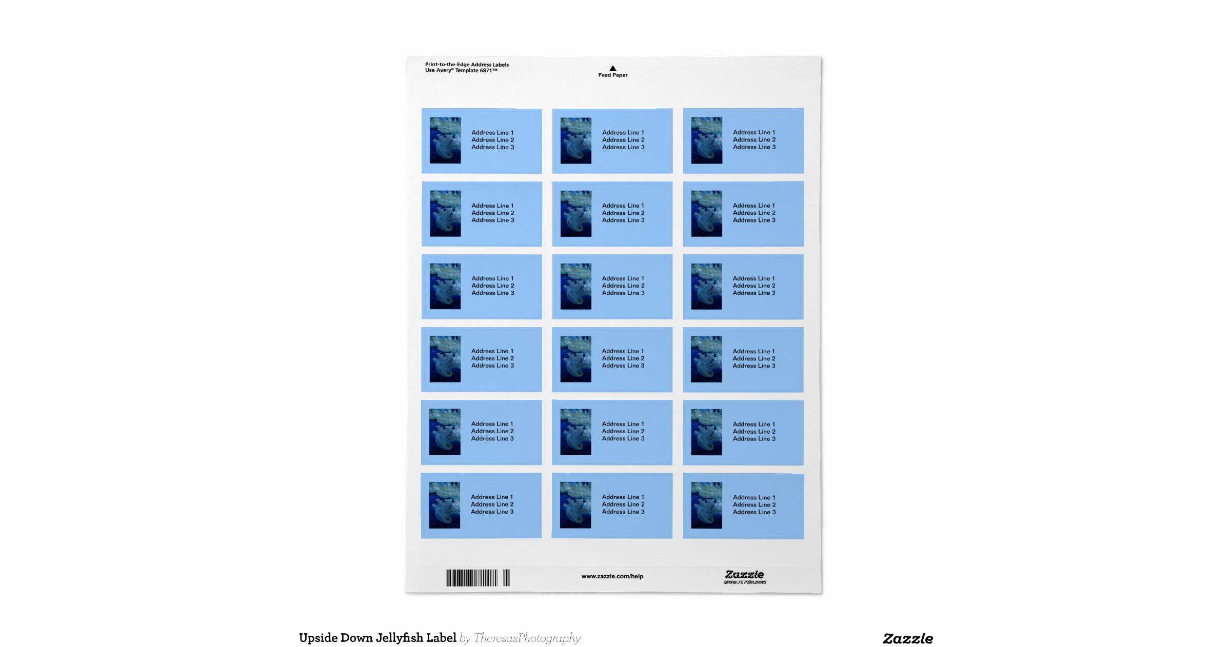 Upside Down Jellyfish Label Address Label | Zazzle