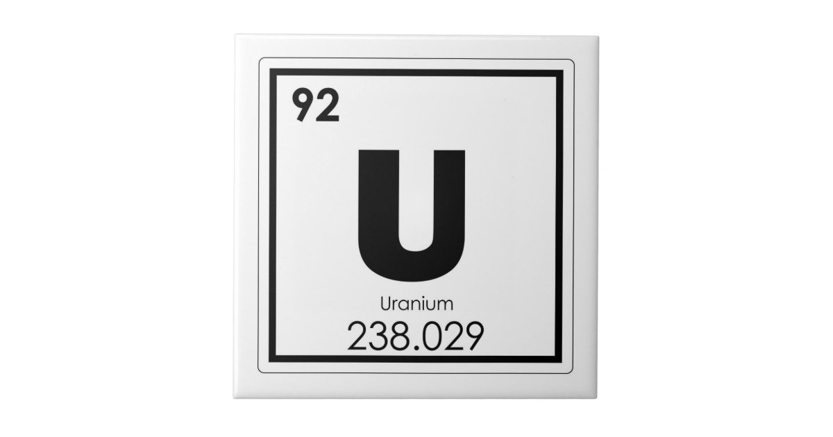 Uranium chemical element symbol chemistry formula tile | Zazzle