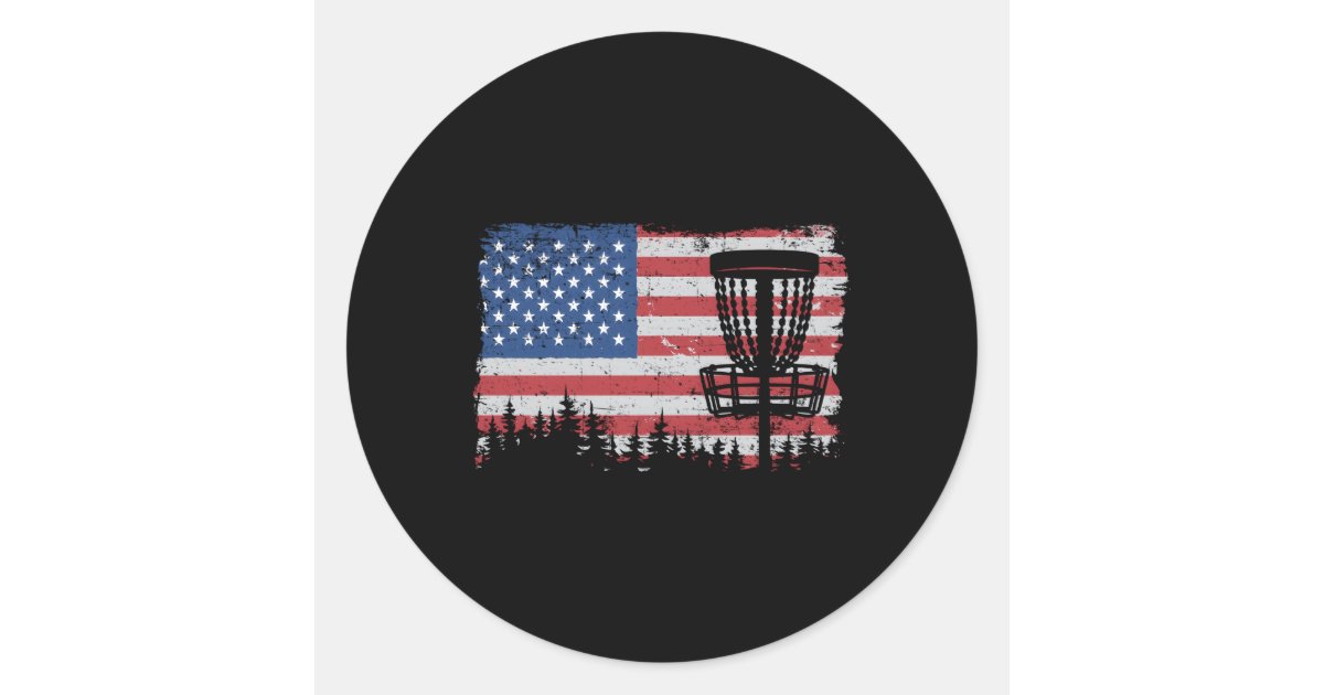 Us American Flag Disc Golf Basket Frisbee Disc Gol Classic Round ...