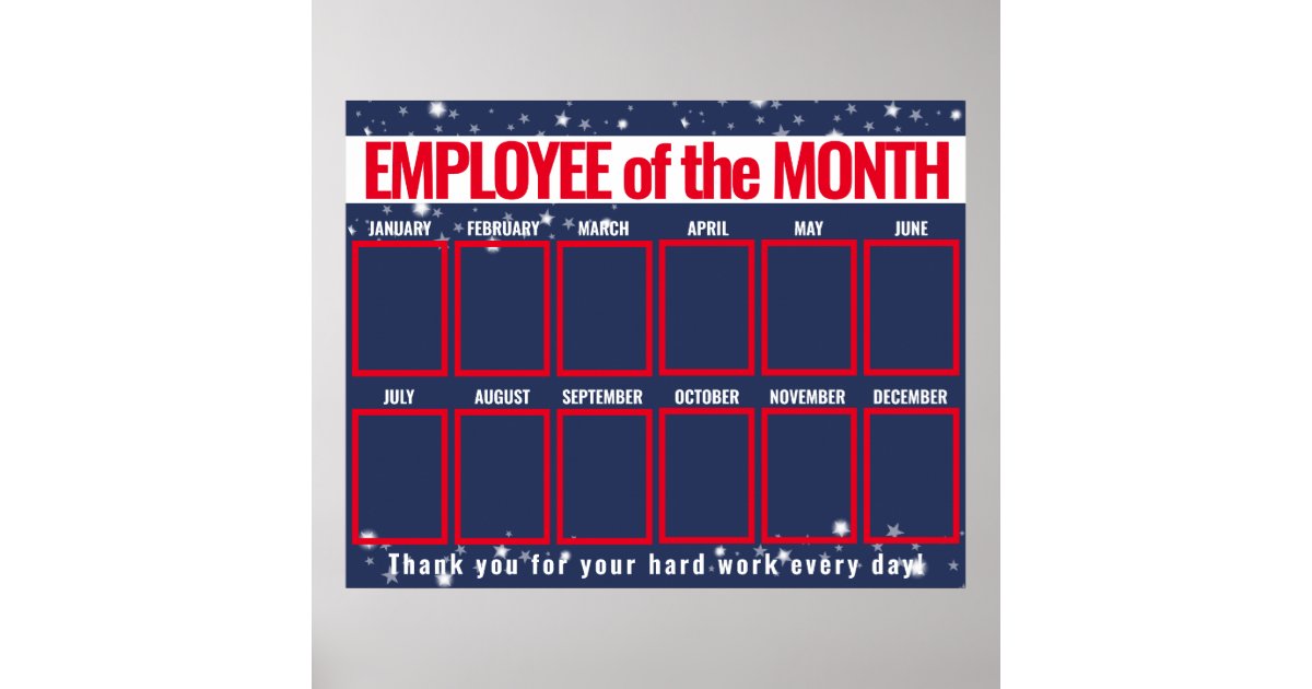 USA patriotic photo employee of the month display Poster | Zazzle