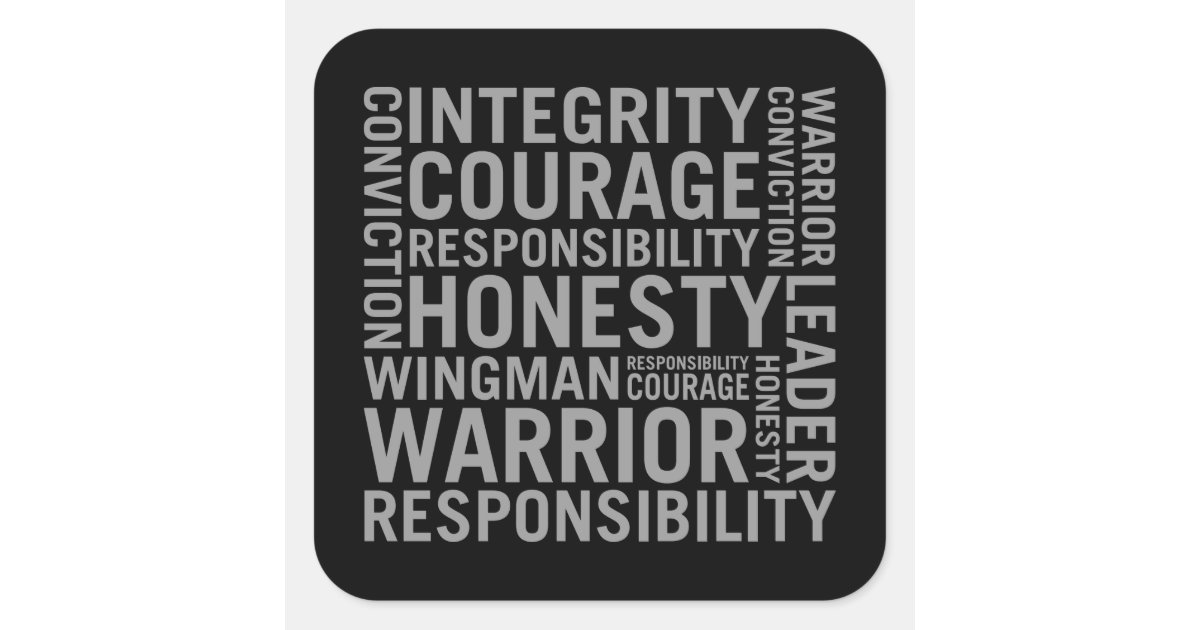 USAF | Integrity, Courage, Responsibility Square Sticker | Zazzle