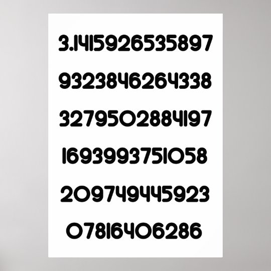 Value of Pi Pie 3.14159 Mathematical Constant π Poster | Zazzle.ca
