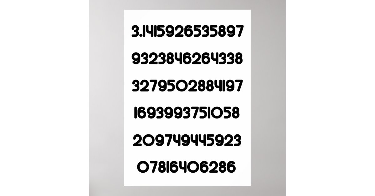 Value of Pi Pie 3.14159 Mathematical Constant π Poster | Zazzle